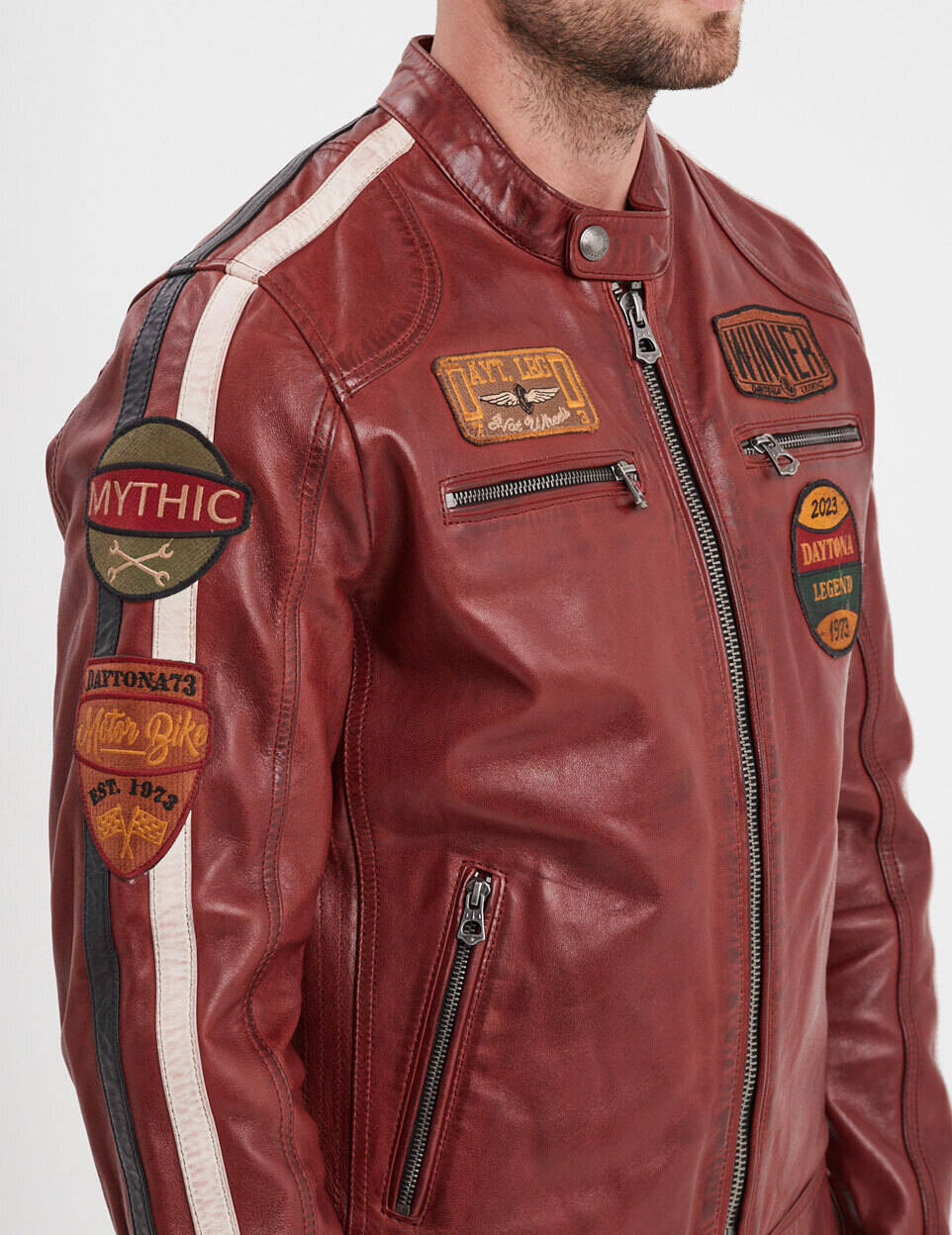 Blousons cuir en cuir agneau-102832 wartburg syrah rouge-syrah rouge